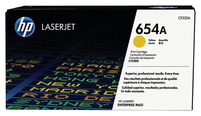 HP 654A Yellow Original LaserJet Toner Cartridge (CF332A) - Shop HP.com ...